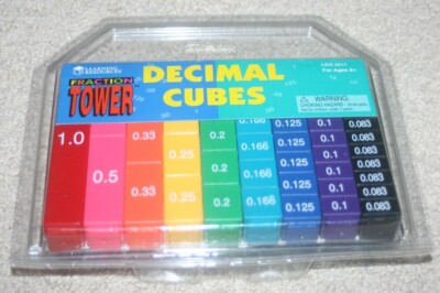 Learning Resources Fraction Tower Decimal Cubes Math Manipulatives Set ...