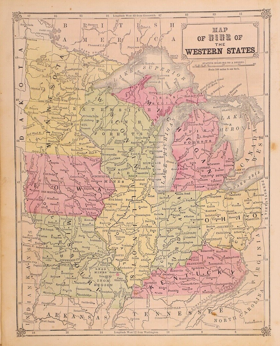 North Central States Map North Central States 1974 Map By National