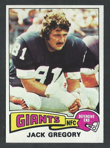 1975 Topps #422 JACK GREGORY New York Giants - CREASE FREE | eBay