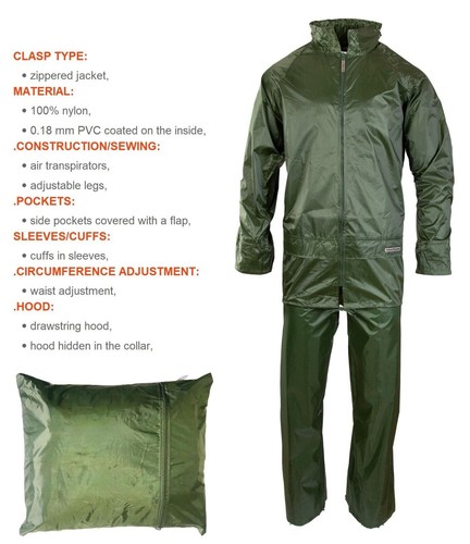 REGATTA 2 PIECE RAIN SUIT Adults - Waterproof Jacket Trousers Set- PVC ...