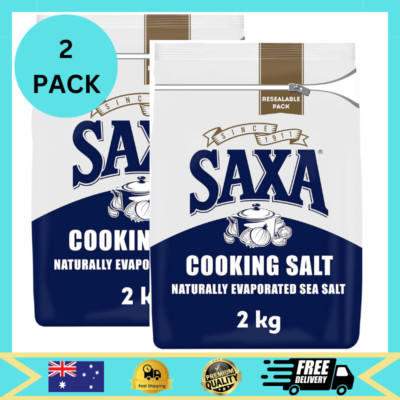 2 Pack Saxa Cooking Salt Large Bag 2KG-Au | eBay Australia