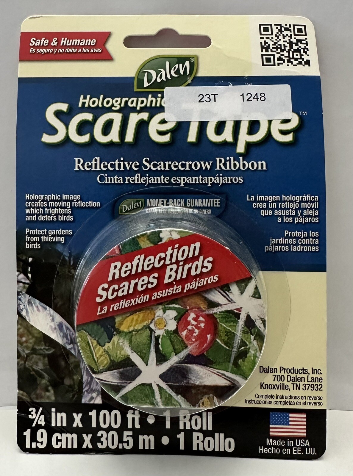 Gardeneer Holographic Scare Tape 3/4 In. W. x 100 Ft. L. Bird Deterrent ...
