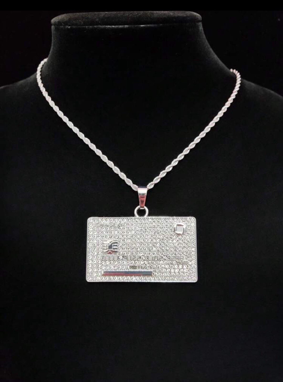 Cash Money Debit Credit Card ATM Visa Chain Ice Bling Rhinestone Icy ...