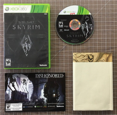 Elder Scrolls V: Skyrim (Xbox 360, 2011) Box, Disc, Insert & Map - No ...