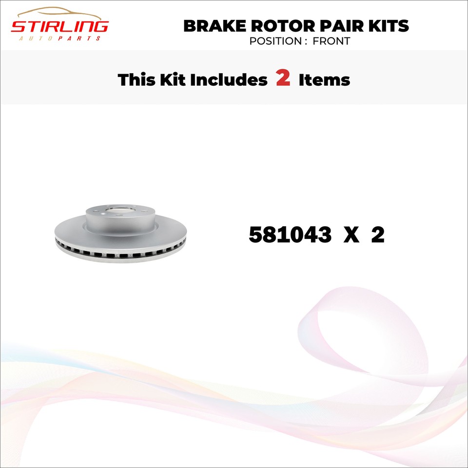 Stirling Front Pair 2 COATED Brake Rotor kits for Cadillac CT4 2020 ...
