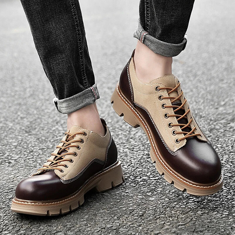 Men's Comfort Lace Up Shoes Leisure Daily Office Sneakers Thick Soled ...
