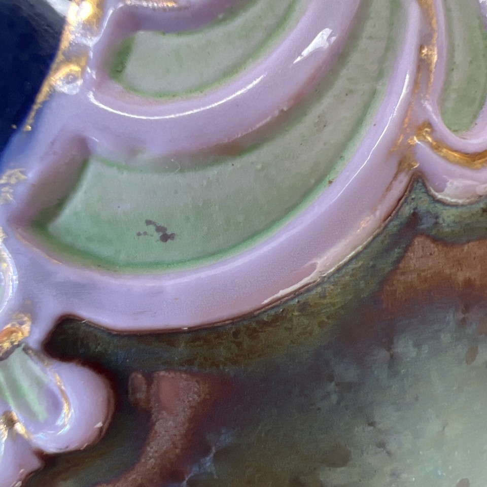 Antique Schafer & Vater German Art Nouveau Jeweled Iridescent Pottery ...