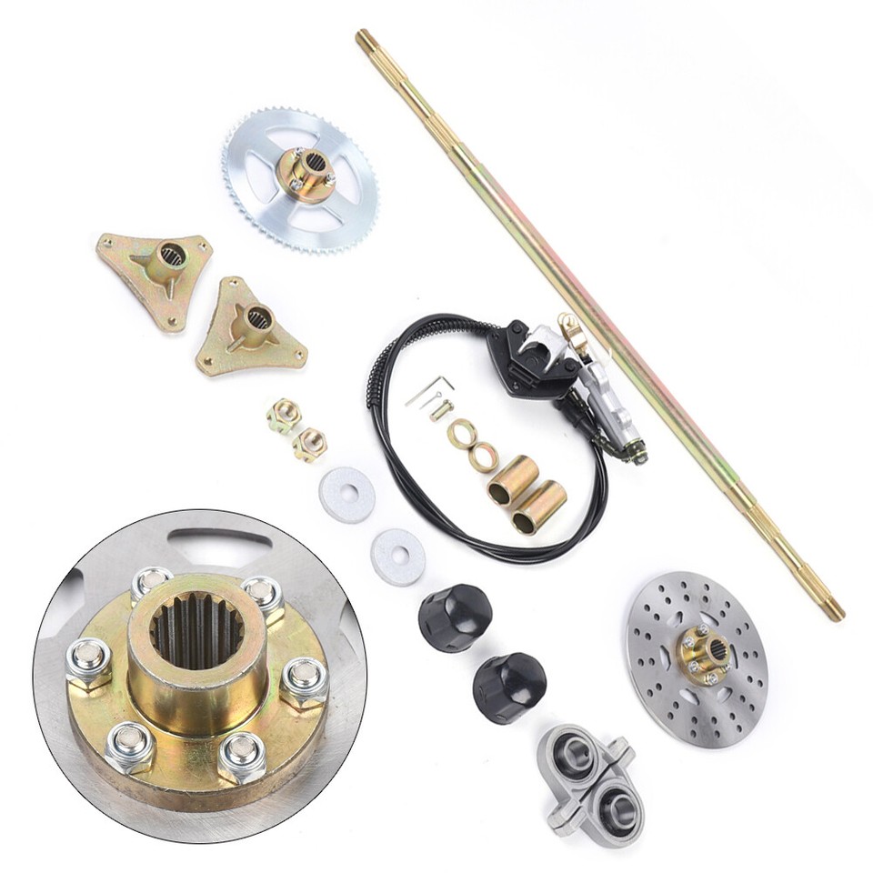 Complete Rear Axle Kit with Brake Assembly For Go Kart 50cc Quad ATV ...