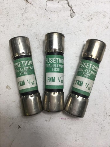 (Lot of 3) Bussmann Fusetron FNM 1/10 250V Dual-Element Fuse | eBay