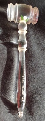 VTG Lucite Masonic Gavel White Flower & Star Symbol 1960 Award Clear ...