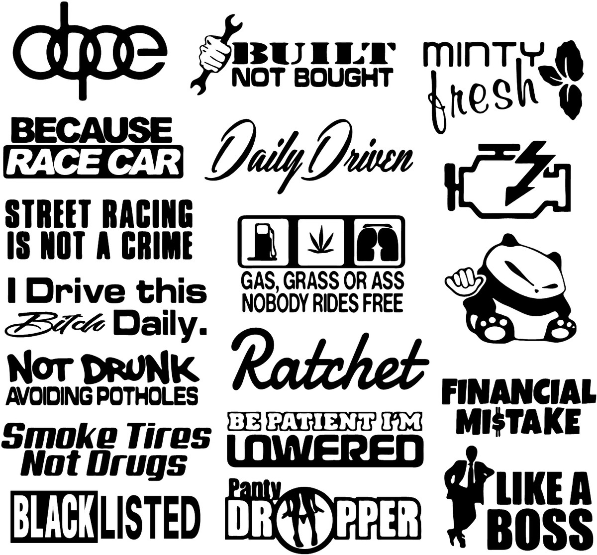 Jdm Stickers Captions 50pcs Funny JDM Stickers – AU Sticker World