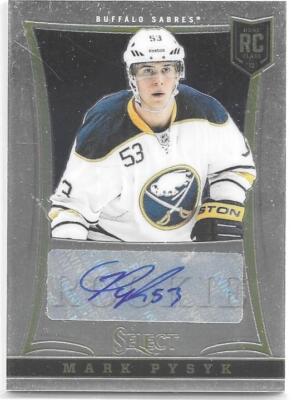 MARK PYSYK CERTIFIED Auto 2013-14 Panini Select card #243 Buffalo ...