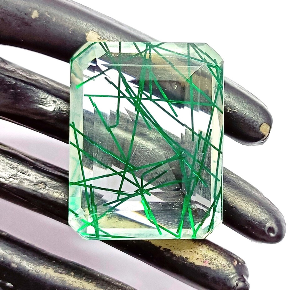 75-80Carat Green Rutilated Quartz Certified Brazil Emerald Shape ...