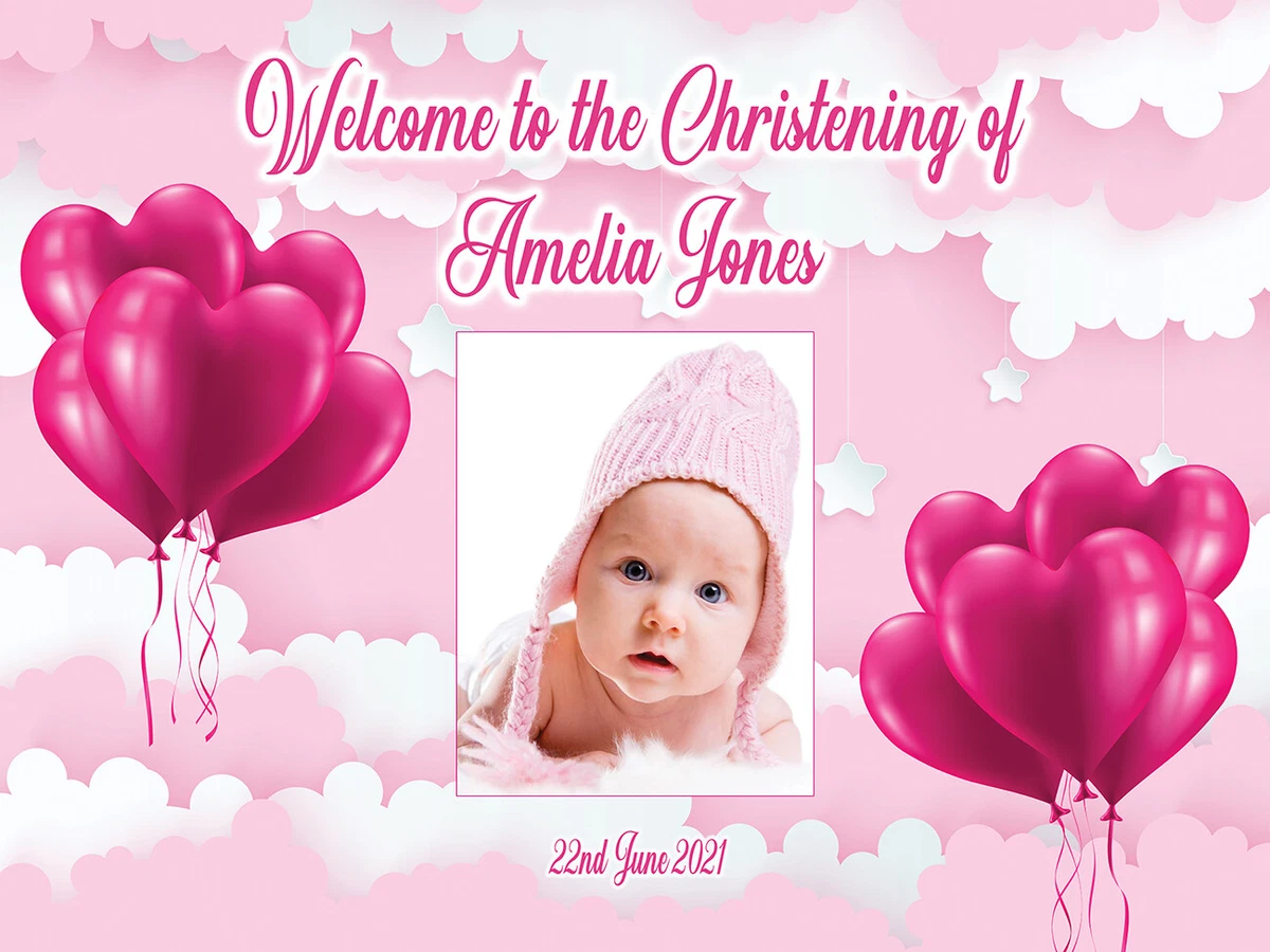 Christening Background Pink
