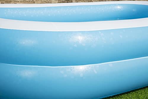 H2OGO! Blue Rectangular 8'6" Inflatable Family Blue Rectangular Pool ...
