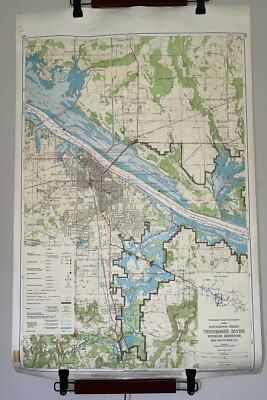 Vintage 1966 Map – Tennessee River Wheeler Reservoir Mile 299.9–312.1 ...