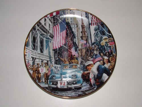 World War II VJ Day Decorative-Only Plate, Teodecki, Franklin Mint, pre ...