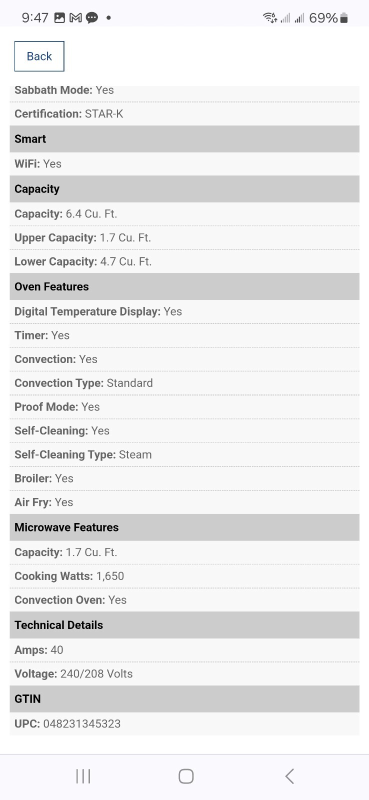 LG WCEP6423D 30" Built-In Electric Convection Combination Wall Oven ...