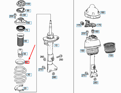 MERCEDES-BENZ E W212 AMG Front Top Coil Spring Shim A2123220484 NEW ...