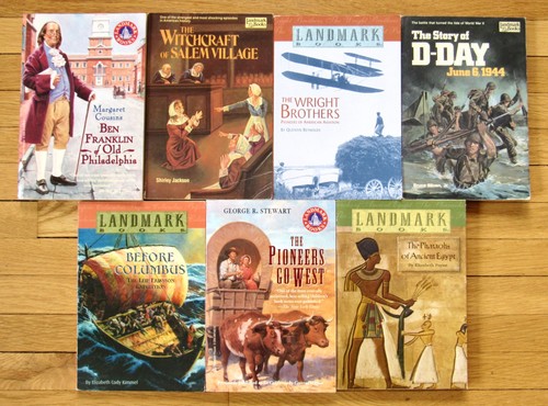 Lot 7 LANDMARK BOOKS Ben Franklin D-Day Wright Brothers Pioneers Egypt ...