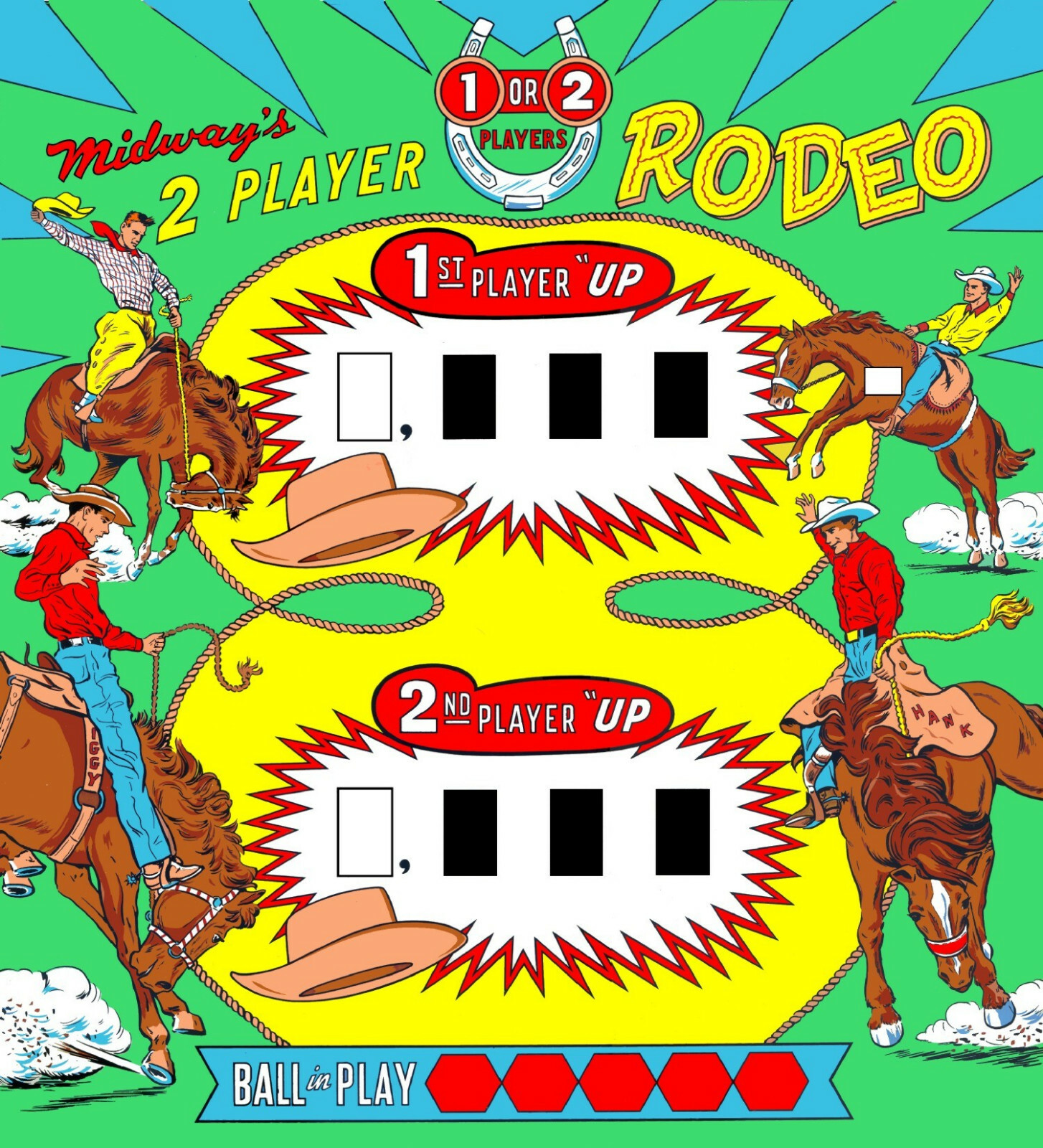 Midway's Rodeo Reproduction Backglass. Shipping is available | eBay