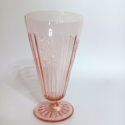 Mayfair Open Rose Pink Depression Glass Footed Tea Glass 1930's Anchor ...