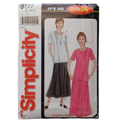 Simplicity 9277 Women Sizes XS-XL (6-24) Top & Skirt UNCUT Pattern 2002 ...