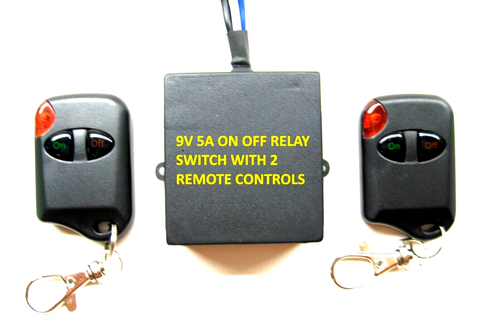 9V 315mhz 9v DC on off relay switch with 2 remote control wireless ...