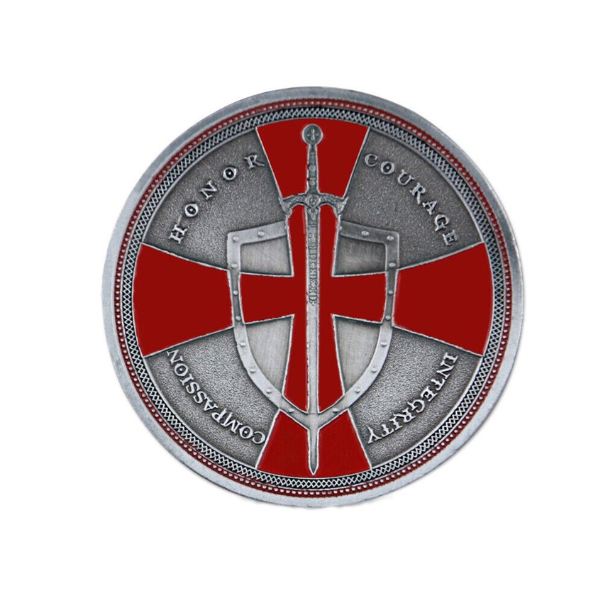 Crusader Sword and Shield Life Creed Token Knights Templar Cross ...