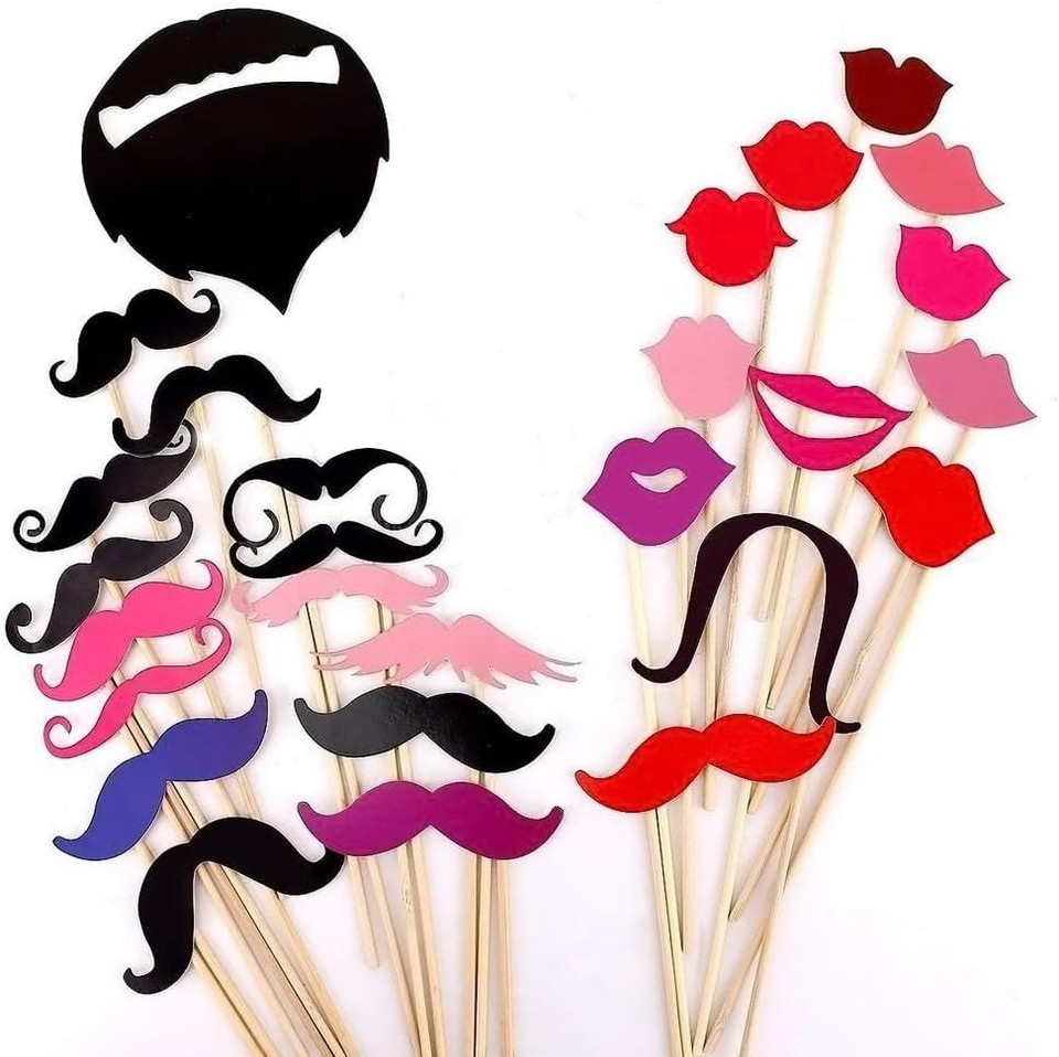 Party Props for Photo Booth Birthday Wedding Kids Adult Prom 58 Pcs ...