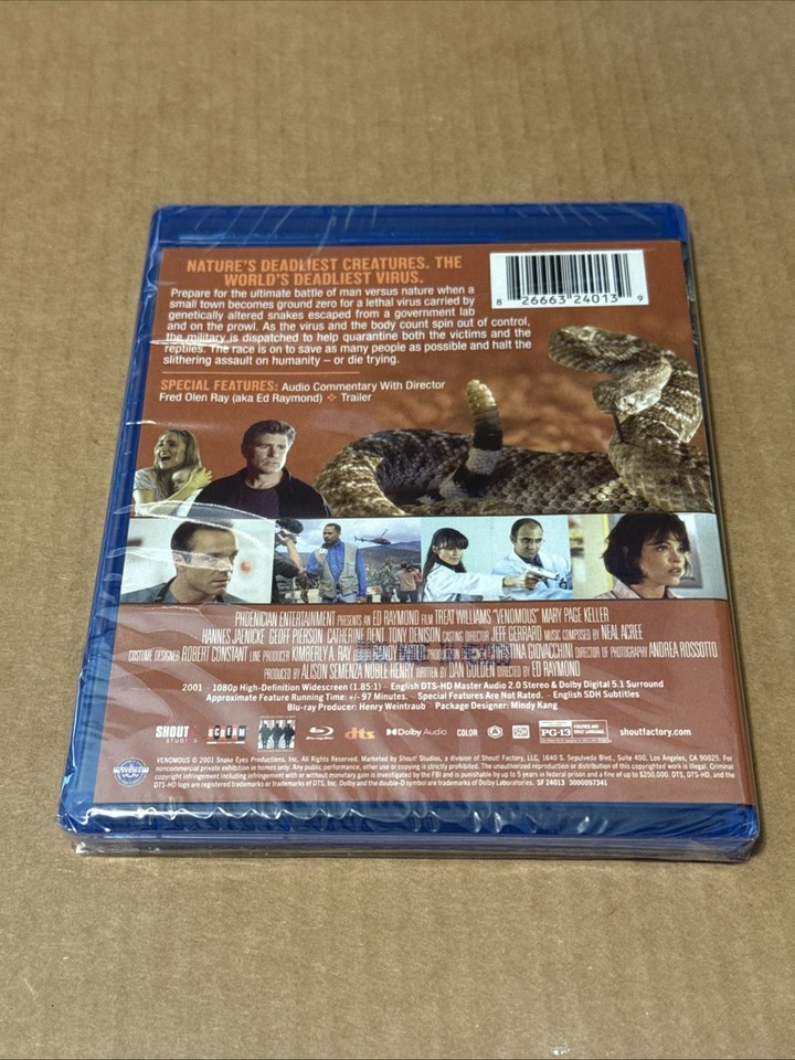 Venomous Blu-ray Scream Limited Edition Treat Williams New Sealed RARE OOP | eBay