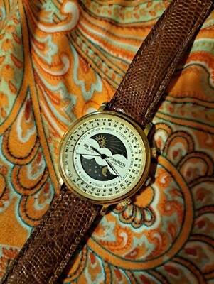 Vintage Becora Moon & Sun Phase Ladie Wrist Watch Quartz Rotating ...