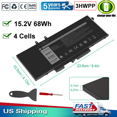 LOT 3HWPP Battery For Dell Latitude 14 5401 5411 15 5501 5511 Precision ...