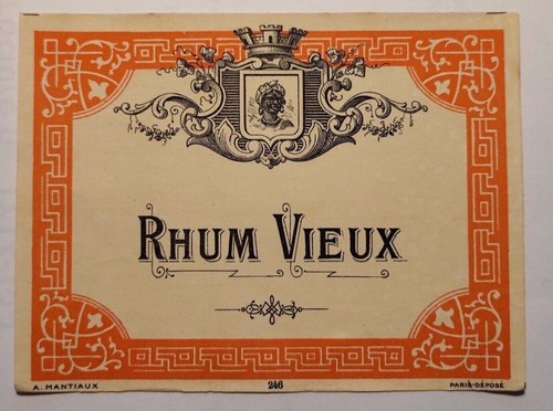 Etiquette ancienne Rhum - Vintage French Rhum label - Decoration DIY ...