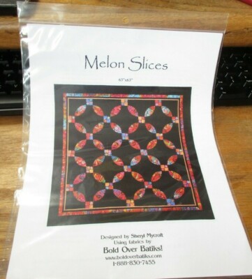 "MELON SLICES" Bold Over Batiks Quilt Pattern 63 x 63" Sheryl Mycroft ...