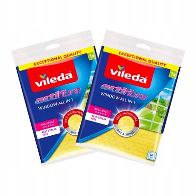 Vileda Actifibre Window and Mirror Cleaning Cloth 2 pcs. streaks ...