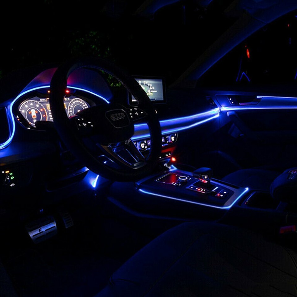 Blue LED Auto Car Interior Decor Atmosphere Wire Strip Light Lamp ...