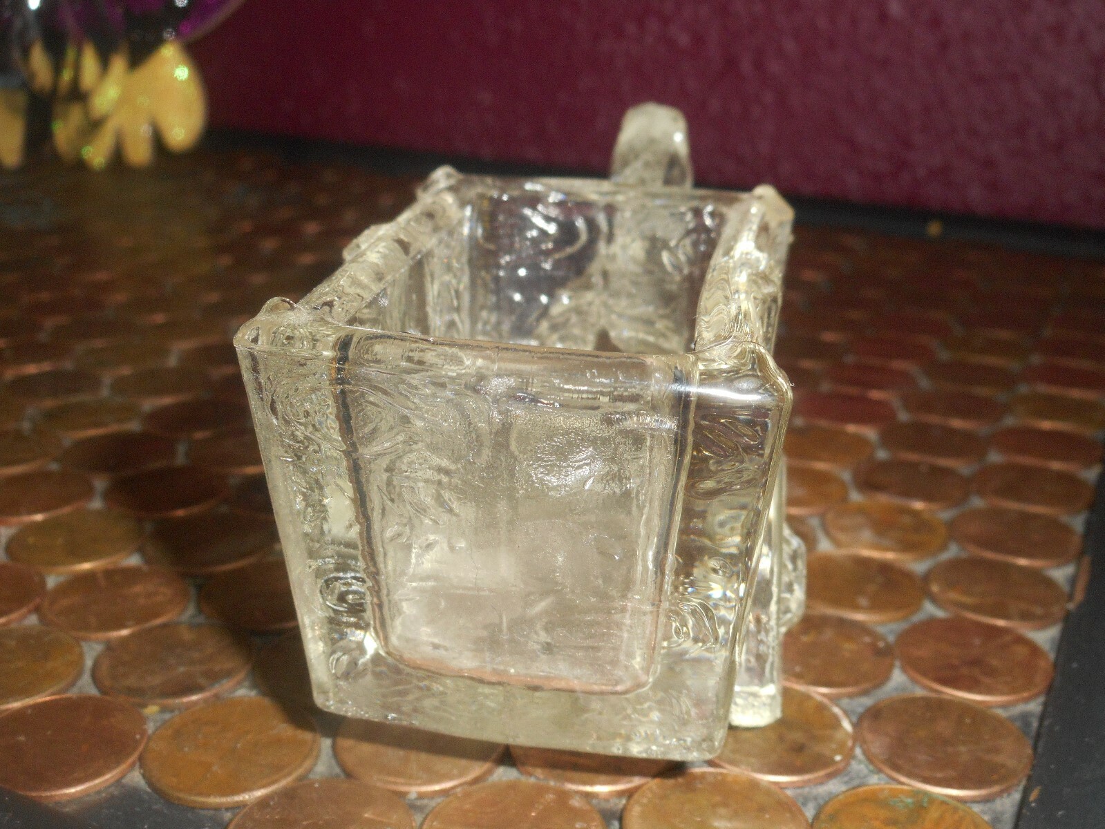 Vintage Pressed Glass Horse Donkey & Cart Toothpick Holder WITH DESIGNS ...