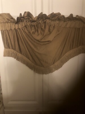 JC Penney Bronze Waterfall Valance Window Valance Thick Gold Fringe ...