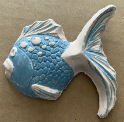 Vintage CHALKWARE PLASTER Fish Wall Plaque Hand Painted | eBay