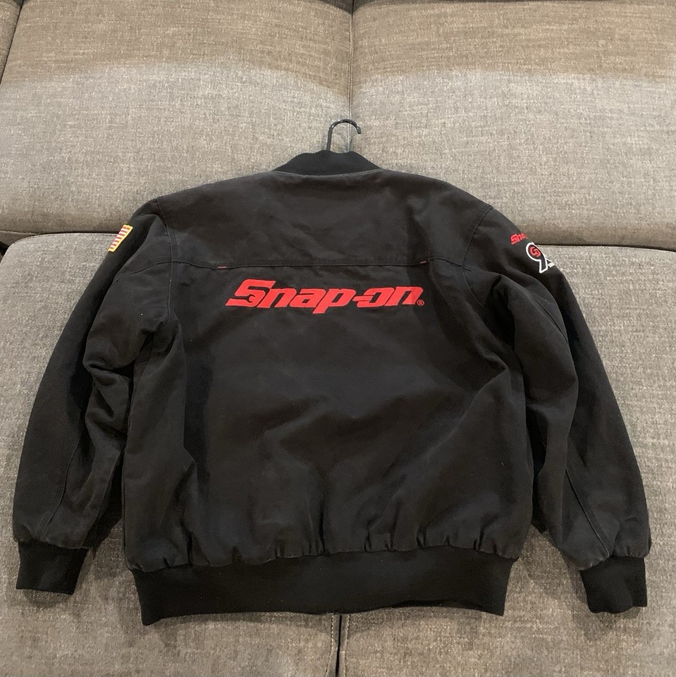 Vintage 90s Black Snap-On Racing Workwear Zipup Jacket Size XL | eBay