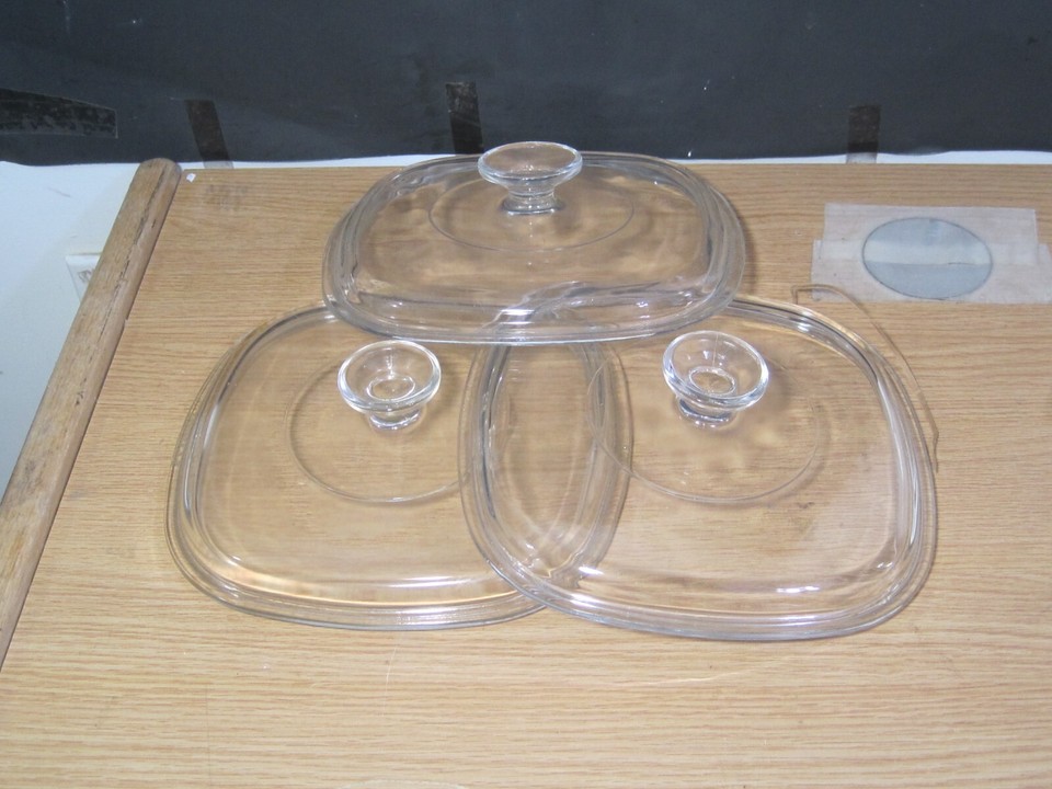 3 Pyrex Glass LIDS A-12-C lids Fits Corning Ware Casseroles A-10-B | eBay