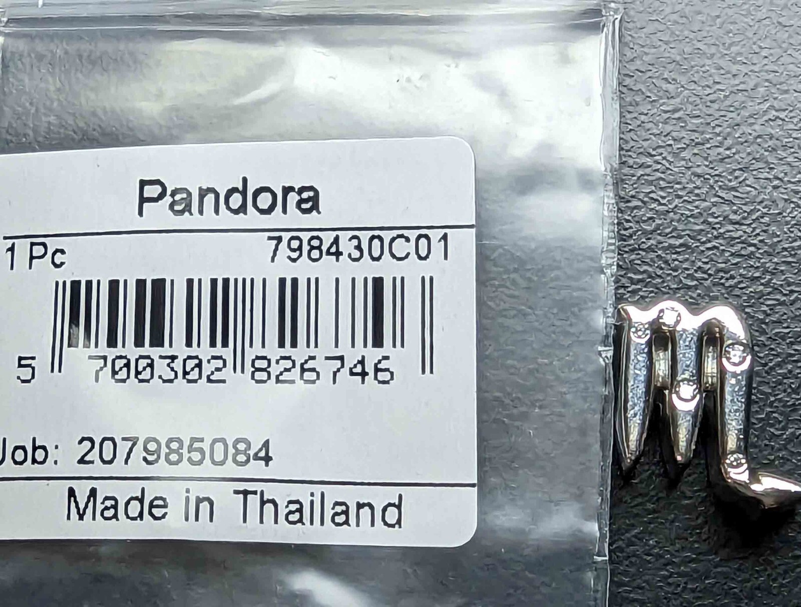 New 100% Authentic PANDORA 925 Sparkling Scorpio Zodiac Charm 798430C01 ...
