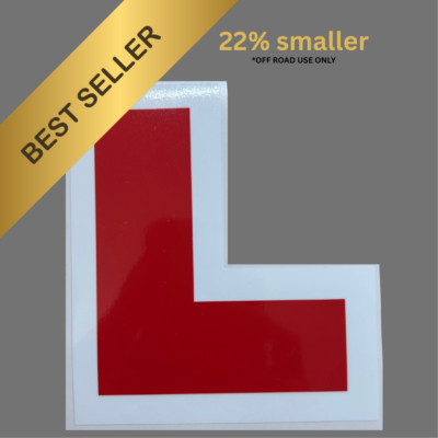 2x 22% SMALLER Self Adhesive L Plate Vinyl Stickers Motorbike ...
