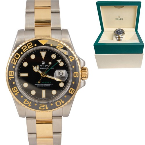 Rolex GMT-Master II Two-Tone 116713 18k Yellow Gold & Stainless Watch ...
