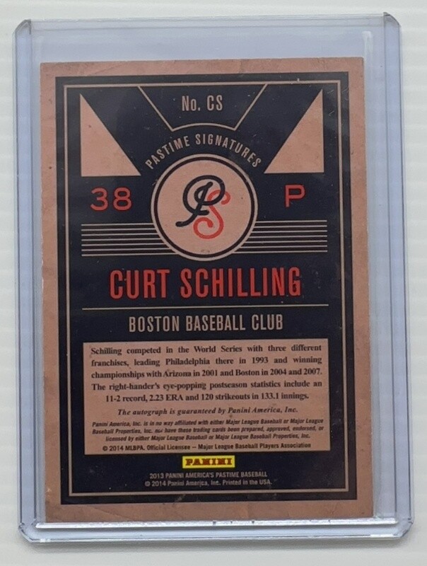 2013 America's Pastime Curt Schilling Pastime Signatures Auto #025/125 ...