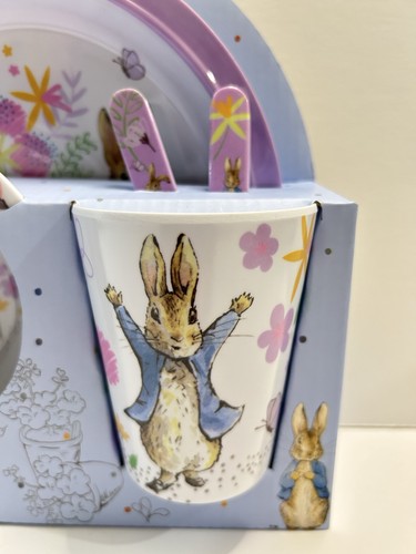 5 pc Beatrix Potter Peter Rabbit Spring Easter Melamine Kids Dining Set ...