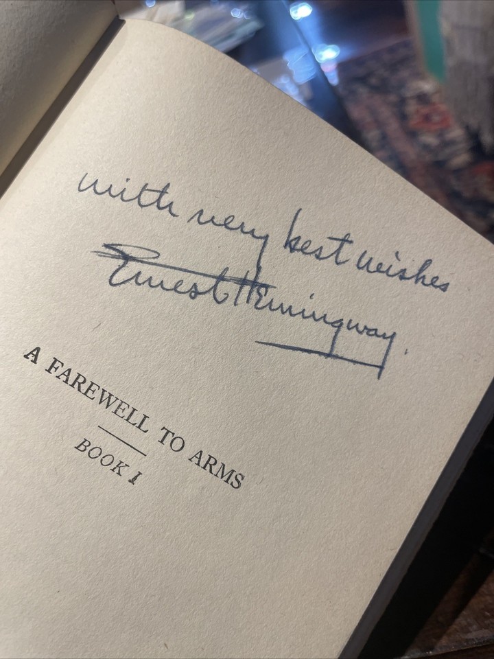 ERNEST HEMINGWAY Autograph DOUBLE SIGNED Book “ Farewell To Arms ...