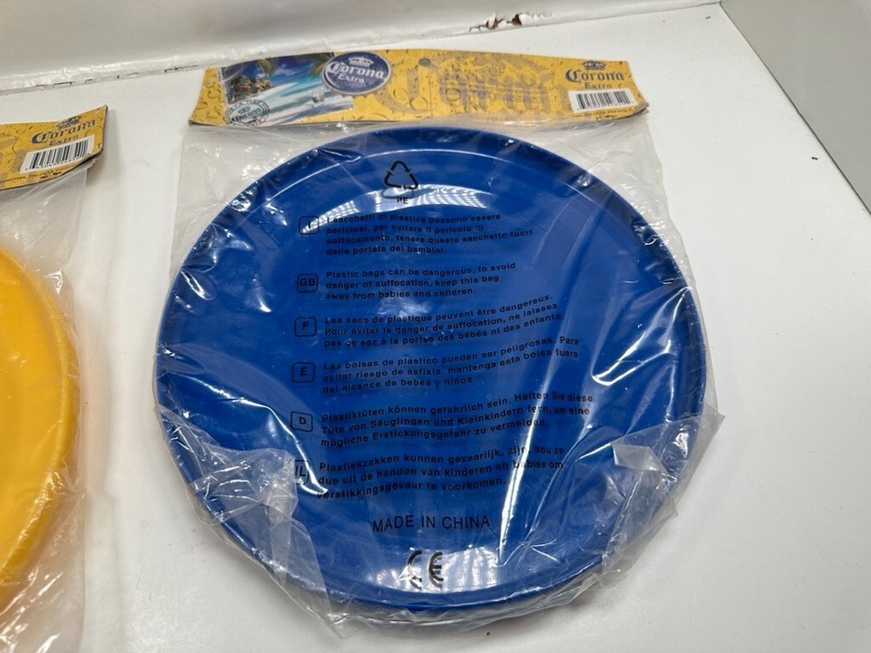 2 Corona Extra NOS Frisbee Flying Disk Beer Cap Shape Man Cave Beach ...
