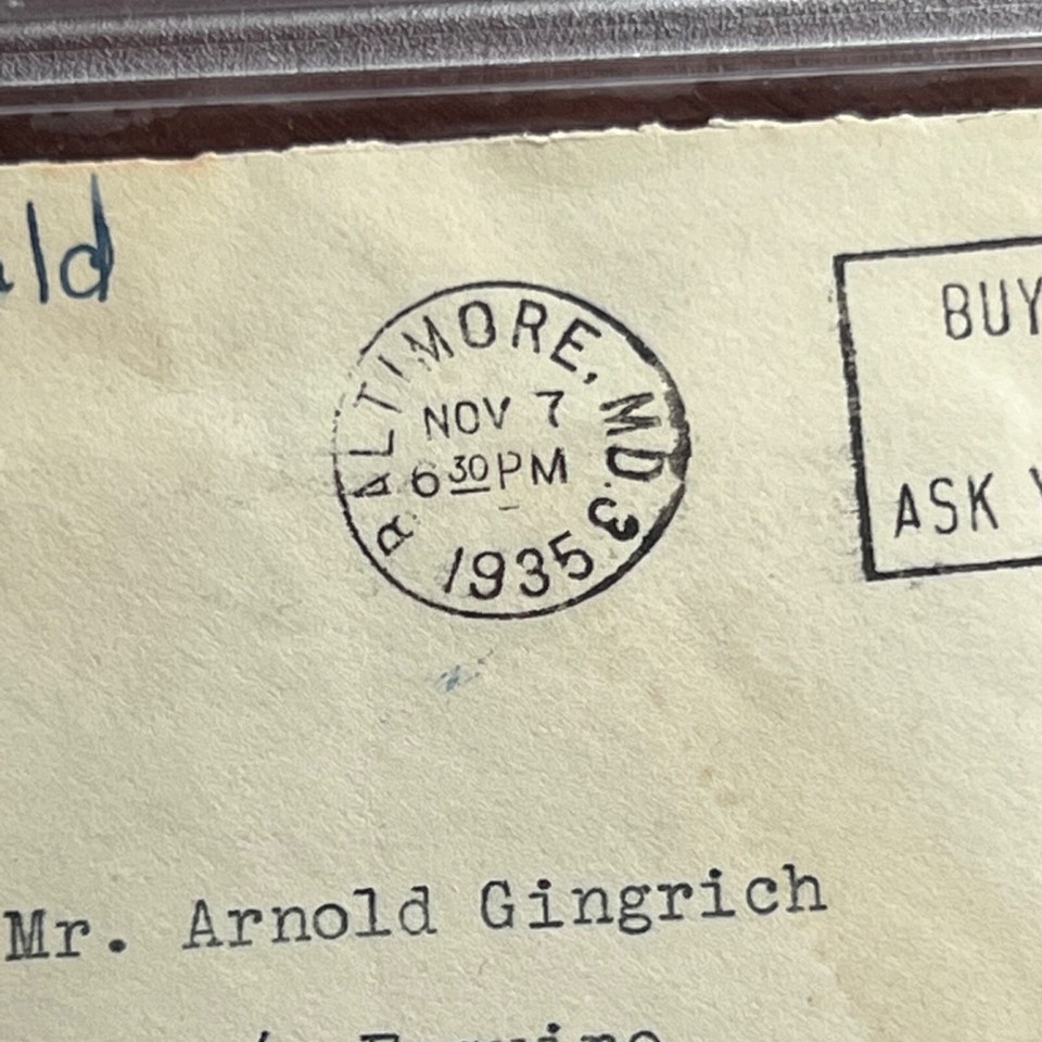 F. SCOTT FITZGERALD * PSA * Autograph Handwritten Envelope Signed and ...